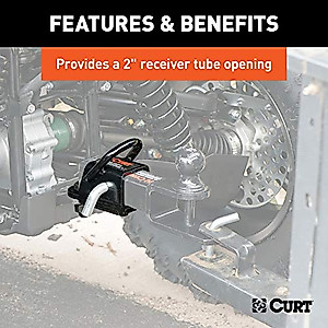 CURT 45006 Bolt-On 2-Inch ATV, UTV Trailer Hitch Receiver Adapter