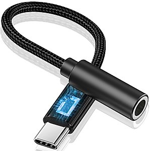 USB Type C to 3.5mm Audio Adapter, USB C to Aux Audio Dongle Cable Cord, USB Type C to 3.5mm Female Headphone Jack Adapter for Pixel 4 3 2 XL Samsung S21 Ultra S20+ Note 20 S9 Plus iPad Pro