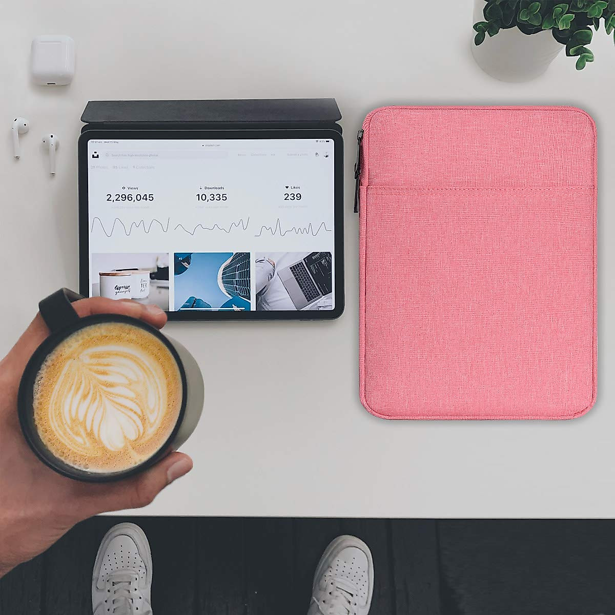 9-11 Inch Tablet Sleeve Case Bag for iPad 10.2 2021-2019, iPad 10th 10.9 2022, iPad Pro 11 M4/Air 11 M2, iPad Air 5/4 10.9, Samsung Galaxy Tab A8 10.5, Fit Apple Smart Keyboard, Pink