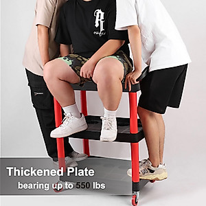 Auto Detailing Tool Cart, 3 Tier Service Rolling Utility Carts 550 lb Car Organizer Heavy Duty with Wheels Side Hanging Plate & Hooks for Car Salons Train Carriages Warehouse, Home DIY