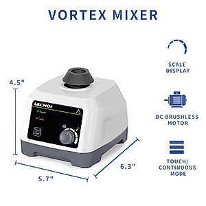 LACHOI Lab Vortex Mixer with Touch & Continuous Function Vortex Mixer Speed 200-3000rpm 4.5mm Orbital Diameter Lab Vortex Shaker