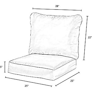 2-Piece Outdoor Deep Seat Cushion Set Pink Navy Floral botanical seamless suitable for fashion prints Back Seat Lounge Chair Conversation Cushion for Patio Furniture Replacement Seating Cushion