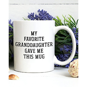 KAAYEE Grandma Gifts & Grandpa Gifts from Granddaughter, Chrismas Mothers day Birthday Gifts for Grandma, Gifts for Grandpa Fathers Day, My Favorite Granddaughter Give Me This Mug