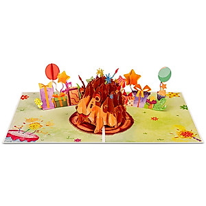 Paper Love Frndly 3D Birthday Pop Up Card, Birthday Hedgehog, Handcrafted - 100% Recycled and Eco-Friendly, 8" x 6" Cover - with Removable Note Card