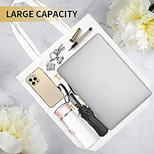 HNSHAG Teacher Appreciation Gifts - Teachers Tote Bag Canvas with Pocket for Women - Teachers Bags and Totes for Work - Student Teacher Gifts for Teachers Day Birthday