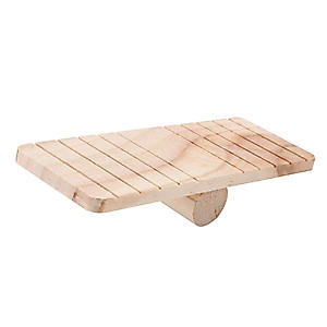 Wooden Seesaw Bridge Toy, Hamster Chew Toys Hamster Wooden Seesaw Climbing Toy, Small Animal Molar Toys Health Fun for Guinea Pigs Chinchillas Gerbils Mice Rats Mouse