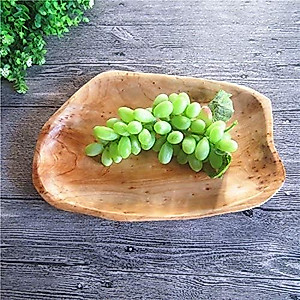 Hurricom Root Wood Dish,Vintage Ring Dish Hand Carved Artworks - 11-12 inch,Oval Shape Party Platter and Tray for Sandwich Bread Serving, Appetizer Display,