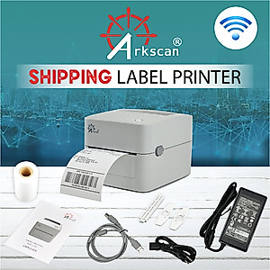 Arkscan 2054K-WF Wireless Shipping Label Printer for Windows Mac Chromebook Android for WiFi & USB, Support Amazon Ebay Paypal Shopify Shipstation UPS USPS FedEx Roll & Fanfold Direct Thermal Label
