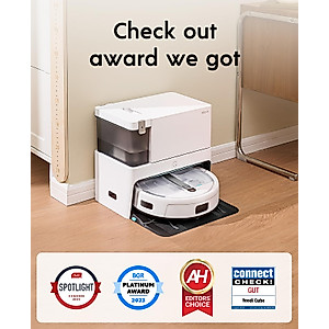 Yeedi Cube Robot Vacuum and Mop, Self Mop Drying and Washing, Self Emptying, 8mm Auto Mop Lifting, 2cm Obstacle Climbing, Sonic Mopping, 1L Water Tank, for Hard Floors, Carpet