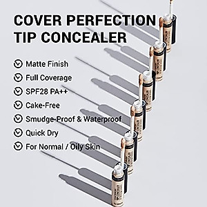 THE SAEM Cover Perfection Tip Concealer SPF28 PA++, Liquid Multi-Use Concealer, Full Coverage Makeup for Acne Dark Spots Dark Circles Hyperpigmentation and Blemishes, 0.2 fl.oz. (#1.5 Natural Beige)