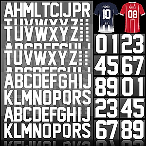 18 Sheets 216 Pieces 8 Inch Iron On Numbers T-Shirt 2 Inch Iron On Letters Patches Kit, 0 to 11 Iron-on Numbers A to Z Heat Transfer Letters for Jersey Football Baseball T-Shirts Team Name (White)