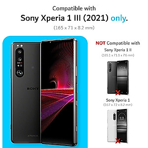 TUDIA DualShield Designed for Sony Xperia 1 III Case (2021), [Merge] Shockproof Tough Dual Layer Hard PC Soft TPU Slim Protective Case - Matte Black