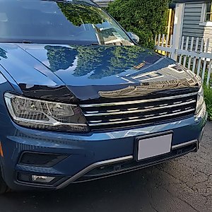 OMAC Front Bug Shield Hood Deflector Guard for VW Tiguan 2018-2021 Black Smoke