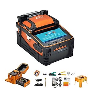 Signal fire AI-9 Optical Fiber Fusion Splicer, Splicing Heating Machine with 5 Seconds Splicing Time Melting 15 Seconds Heating, Optical Fiber Cleaver FTTH Kit for Optical Fiber & Cable Projects
