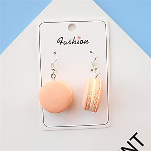 3-5Pairs Cute Dessert Macaron Popcorn Hamburg Pizza Dangle Earrings Hamburger Pizzas Desserts Food Jewelry Cartoon Drop Earrings Wedding Gift for Women Girls-5