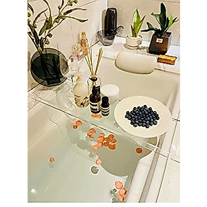 GANFANREN Bathtub Storage Rack Bath Tray Transparent Shelf Tub Multi-Function Bathroom Tools Towel Storage Shelf