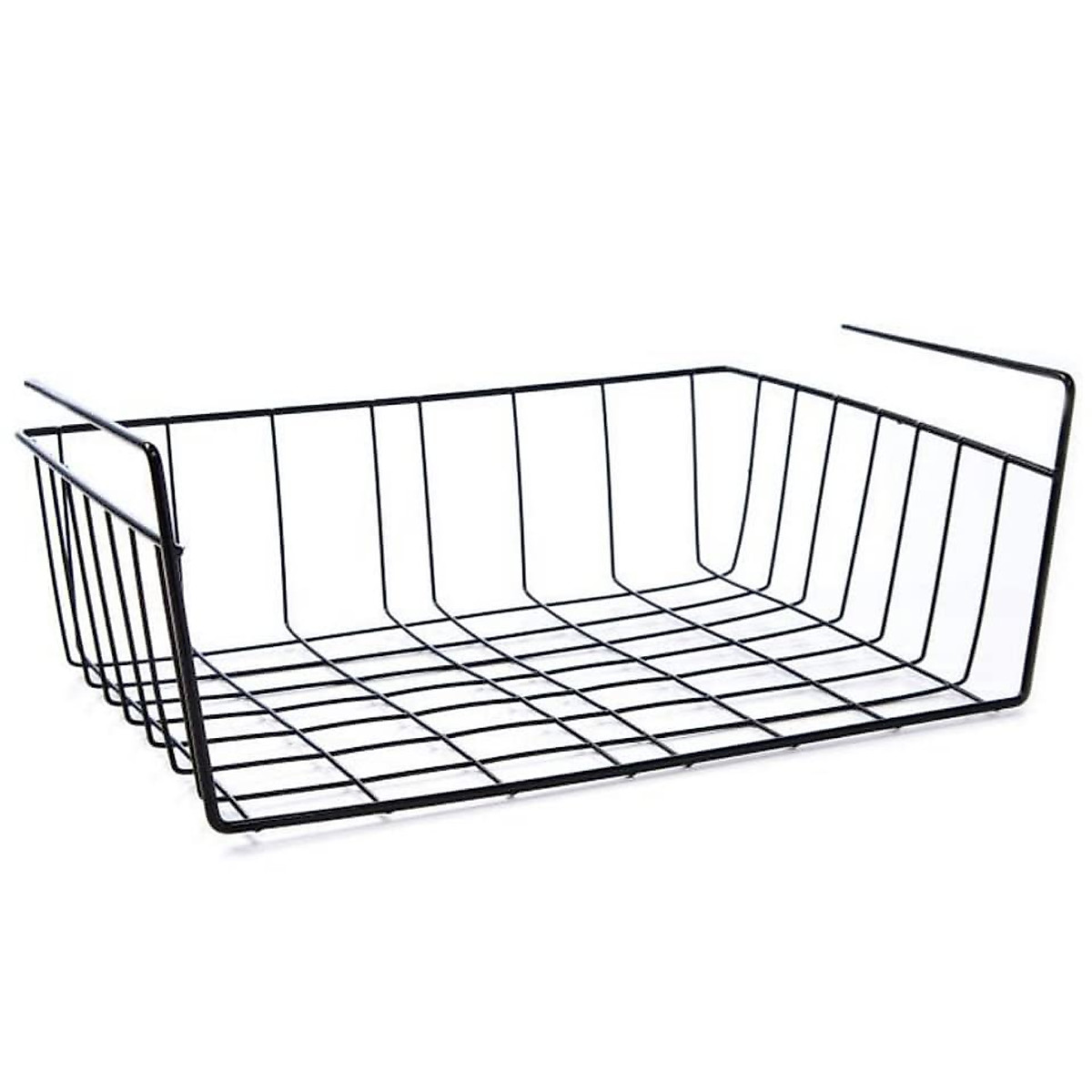 RoomForLife - 2 Pack Under Shelf Organization Baskets - Color Black - Slips on any Shelf/Cabinet - Kitchen Closet Laundry More