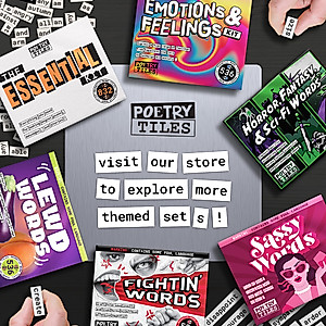 Poetry Tiles Word Magnets - Sassy Words Fridge Magnet Set - 536 Sarcastic, Judgmental, Shady Magnetic Words Kit for Refrigerator Poems and Stories - Funny Fridge Magnets for Adults with Spunk