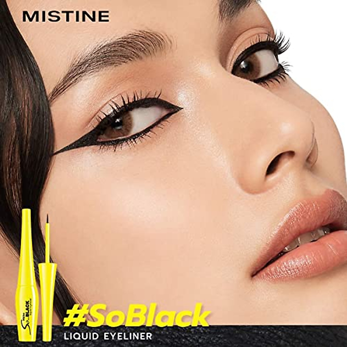 Mistine So Black Waterproof Eyeliner,Smudge Proof Eyeliner with Silky Formula,Quick Drying Liquid Eyeliner Pen,Ultra Matte Finish Black Eyeliner,Vegan & Cruelty-Free,1 Count