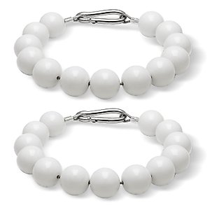 2 Pieces Flagpole Retainer Ring Flag Pole Accessories Beaded Flag Mount Rope Retainer Ring Keep Flag Close to Pole Counterweight Set with Steel Cable for Internal External Halyard Flagpole (White)