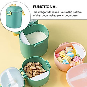 Formula Dispenser with Scoop, Dinosaur Formula Container Portable Milk Powder Storage Box with Handle Fruit Snack Food Holder for Travel Outdoor (L)