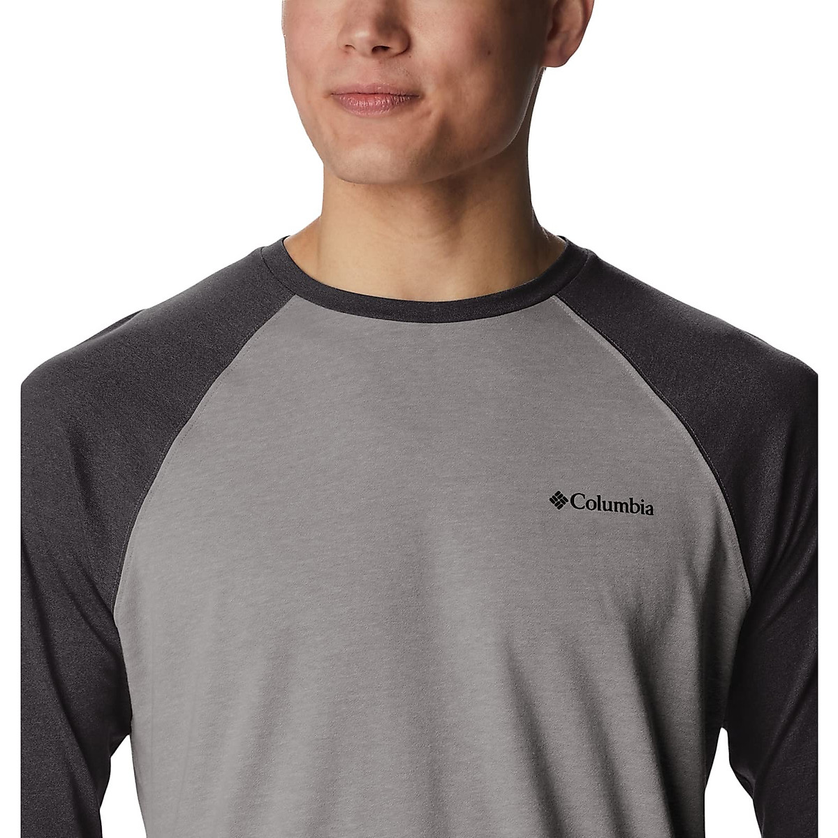 Columbia Men's Thistletown Hills Raglan Tee, City Grey Heather/Shark Heather, Medium
