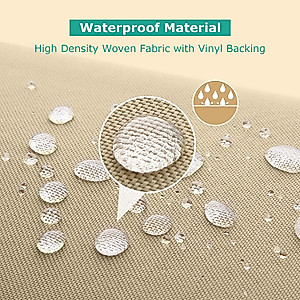 SunPatio Outdoor Daybed Cover, Heavy Duty Waterproof Round Canopy Sofa Bed Cover with Taped Seam, Patio Furniture Set Cover, All Weather Protection, 75" Dia x 35"/16”H, Beige