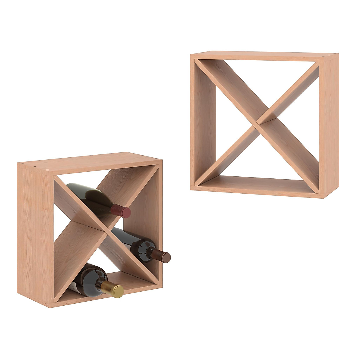 JAXPETY Stackable Wine Rack 48 Bottle Liquor Display Storage Cube Free Standing Floor Wine Cabinet for Cellar & Kitchen