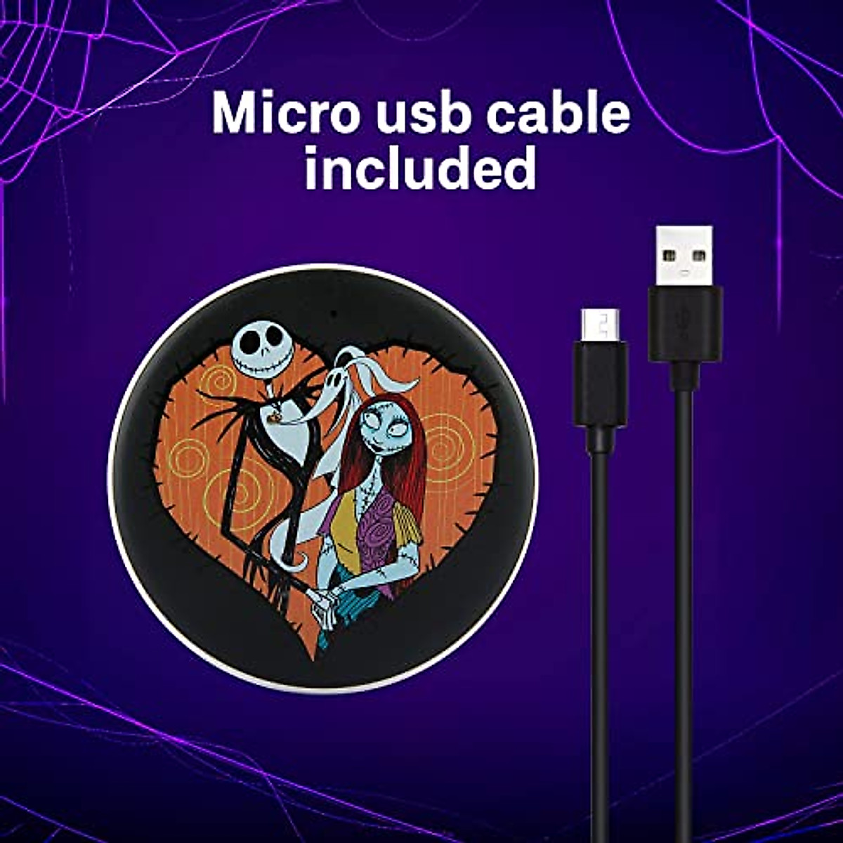 Disney Tim Burton’s The Nightmare Before Christmas Wireless Charging Pad - Jack and Sally Wireless Charging Station- The Nightmare Before Christmas Fan Gifts for Women and Men