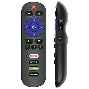 RC280 RC282 Standard IR replacement Remote Control fit for TCL Roku Smart TV with TV Power/Volume and 4 Shortcuts App Keys