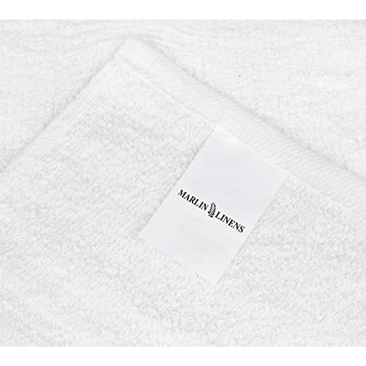 Marlin Linens Cotton Salon Towels 15x25, Soft & Super Absorbent White Terry Towels 24 Pack, Beauty Salon, Hair, Spa, Face, Gym Towel, Hand Towel Non-Bleach Lightweight Bulk Towel