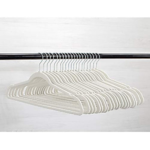 Home Expressions 21" Extra Wide, Plus Size, 20 Pack Premium Velvet Hangers 21"x9" … (Ivory)