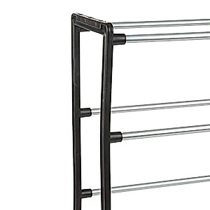 Simplify Stackable Shoe Rack | Holds 12 Pairs of Shoes | Maximize Closet & Bedroom Space | Good for Sneakers | Boots | Loafers | Heels | Slippers | Black