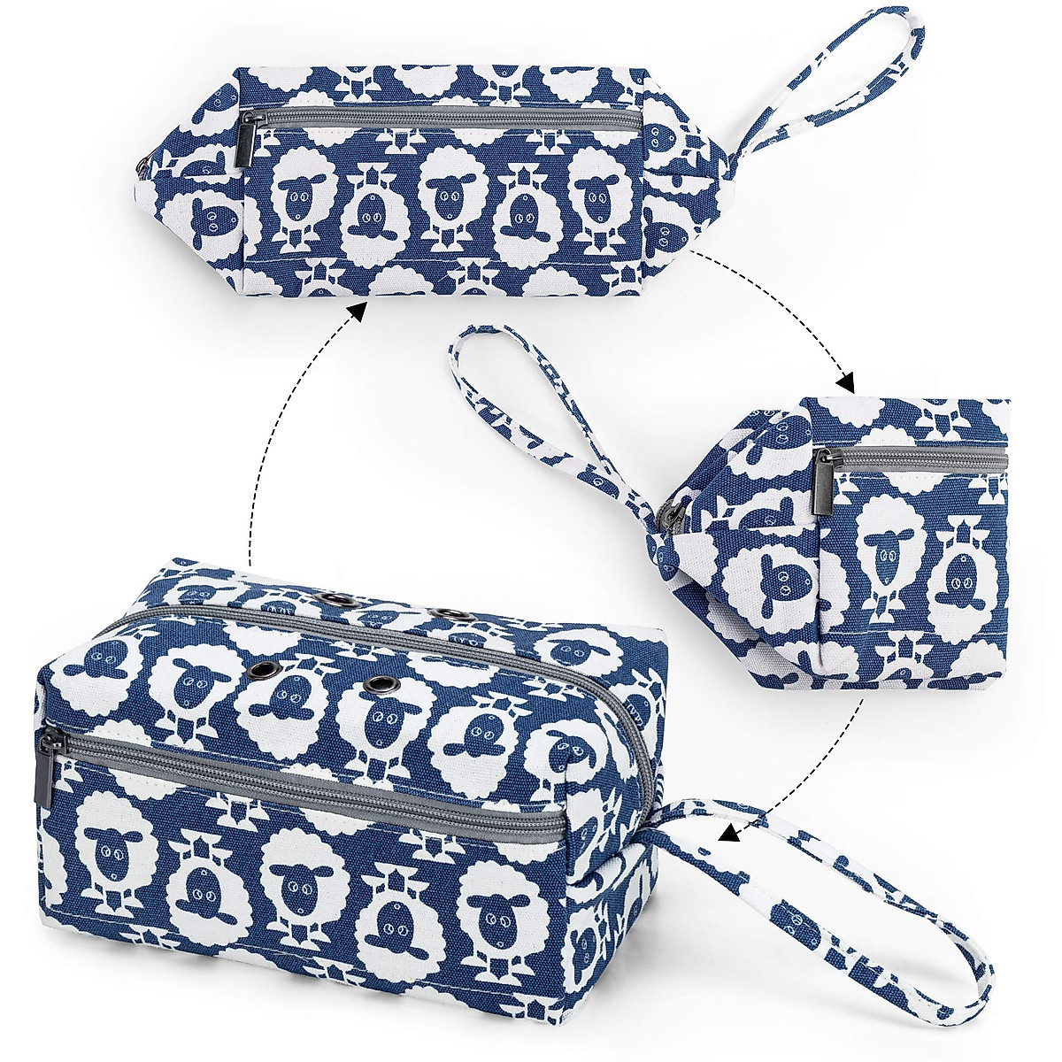 Luxja Small Yarn Storage Bag, Portable Knitting Bag for Yarn Skeins, Crochet Hooks, Knitting Needles (up to 8 Inches) and Other Small Accessories (Small, Sheep)