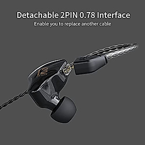 keephifi KBEAR KS1 Musician Headphones Wired with Mic, in Ear Monitors KBEAR Earbuds Auriculares,Dual Magnectic Circuit Dynamic in Ear Earphones Ear Earbuds for Runing Wrokout Riding(Clear,with Mic)