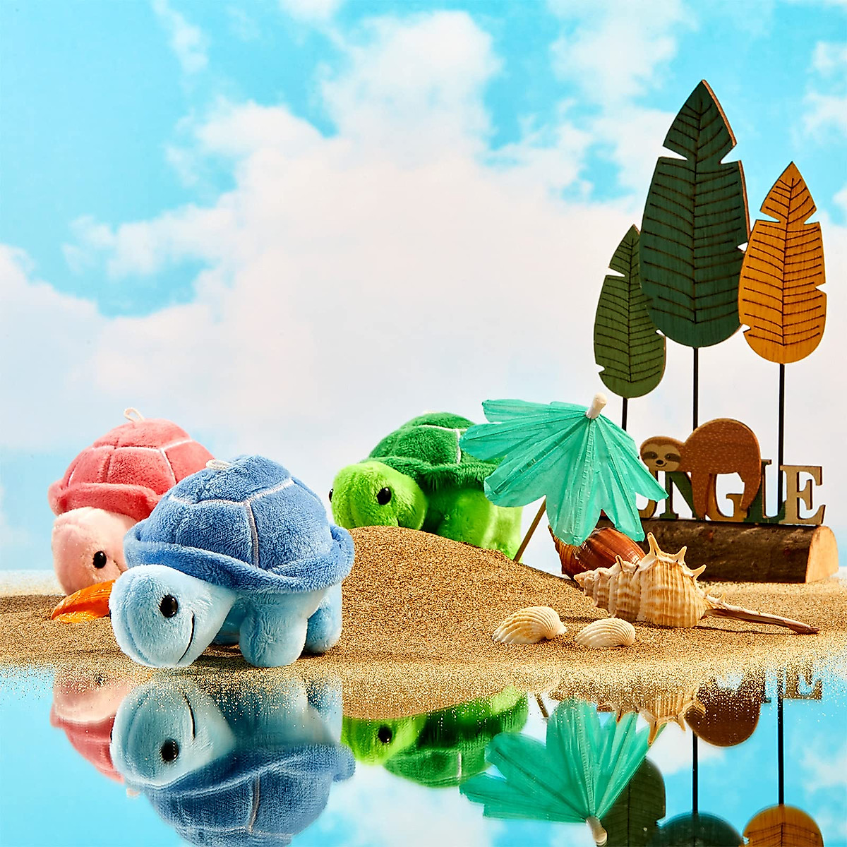 Skylety 12 Pieces Christian Charity Donation Supplies Mini Turtle Stuffed Toy Soft Turtle Animal Plush Toys Turtle Cute Stuffed Animal for Adults Birthday Party Decorations(Simple Style)
