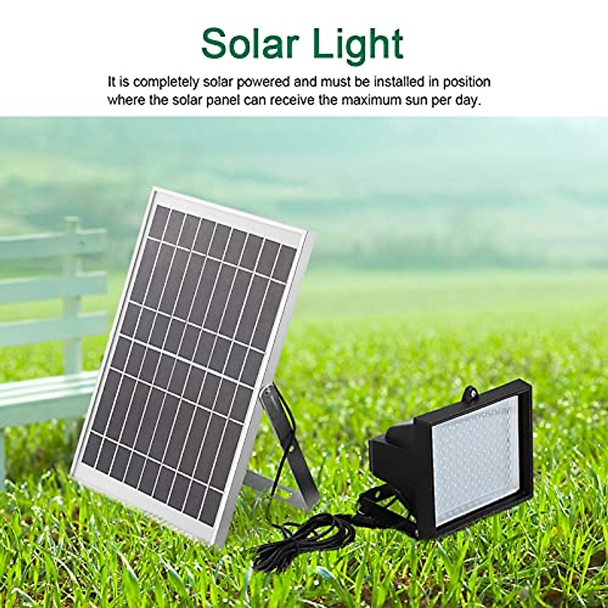 PBOHUZ Solar Light - 108 LED Solar Light for Home Garden Yard Business Sign Parking Lot