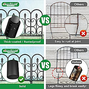 AMAGABELI GARDEN & HOME Decorative Garden Fence Fencing 32in x 10ft 5 Panels Outdoor Coated Metal Rustproof Landscape Wrought Iron Wire Border Folding Wire Flower Bed Barrier Black