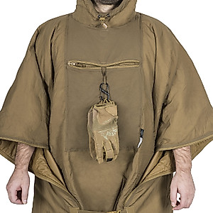 Helikon-Tex Swagman Roll Military Poncho, Bushcraft Line - Multi-Purpose Rain Poncho & Emergency Poncho - Survival and Military Gear - Woobie Blanket & Jacket (Coyote)