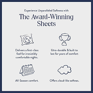 Brooklinen Luxury Sateen 4 Piece California King Size Sheets Set in Cream - 100% Cotton Sateen Sheets - 1 Fitted Sheet, 1 Flat Sheet, 2 Pillowcases - Best Luxury Sheets