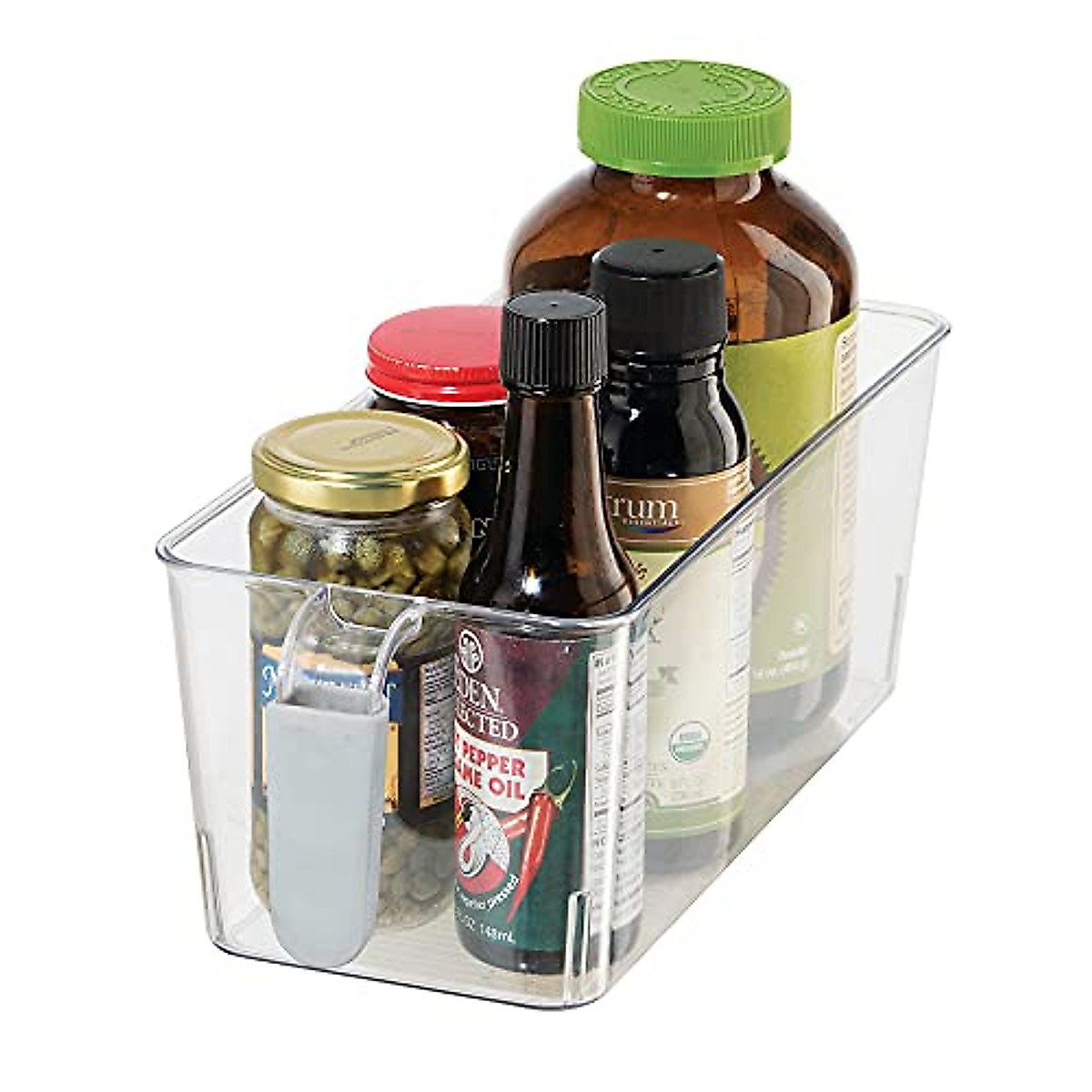 Oggi Set of 2 Refrigerator and Pantry Clear Storage Bins with Handles ( 11-inch x 6.25 inch x 3.4 inch )