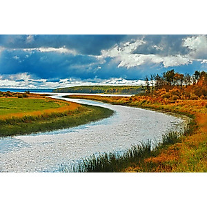 Posterazzi PDDCN11BJY0096 Canada, Saskatchewan, Green Lake. River and Storm Clouds Photo Print, 18 x 24, Multi