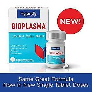 Hyland's Bioplasma Cell Salts Tablets (2 Pack) Naturals, Natural Combination of All 12 Cell Salts (100 Count) 2 Pack