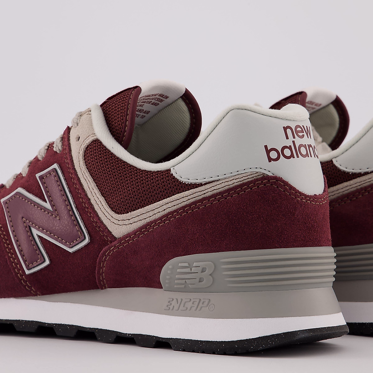 New Balance Men's 574 Core Sneaker, Burgundy/White, 10