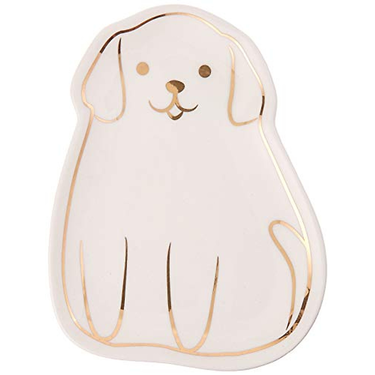 Abbott Collection 27-STEEP Dog Teabag/Trinket Plate-Wht-4.5" L, 4.5 inches long, White