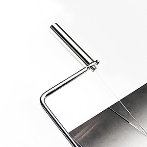 Stainless Steel Cheese Slicer for Block Cheese Heavy Duty, Cheese-Slicers with Wire, Cheese Cutter with 5 Replacement Wires, Easy Cleaning Cheese Cutters, Wire Cheese Slicer for Soft Food