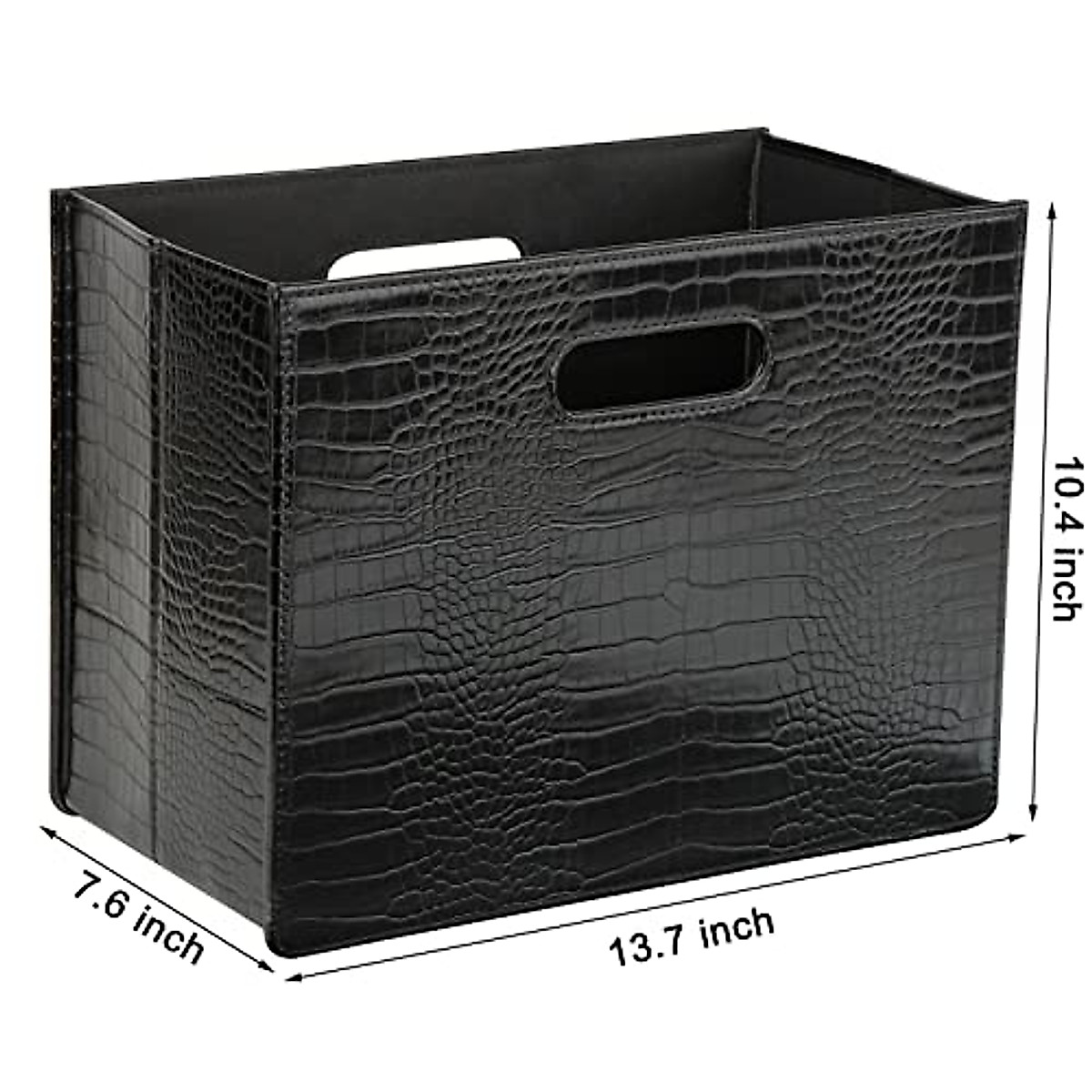 HofferRuffer Magazine Basket Holder, Foldable Magazine Rack, Document File Holder Organizer, File Folder, Newspaper Storage Bin Organizer for Home or Office, Home or Office (Black)