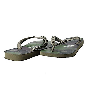 Valentino By Havaianas Women's Rockstud Camouflage Flip Flops Shoes Sz US 11/12 EU 43/44