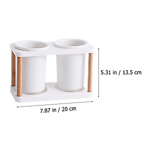 Cabilock 1pc Chopstick Holder Utensil Organizers Spoon Organizer Utensil Holder Kitchen Decor Spoon Storage Rack Flatware Holder Kitchen Organizer Spoon Holder Wooden Nordic Kitchenware