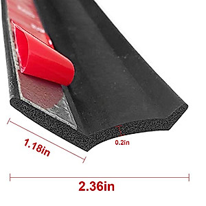 Universal Garage Door Threshold Seals Bottom Rubber Replacement, weatherproofing Garage Door Weather Stripping with Nails (20ft)